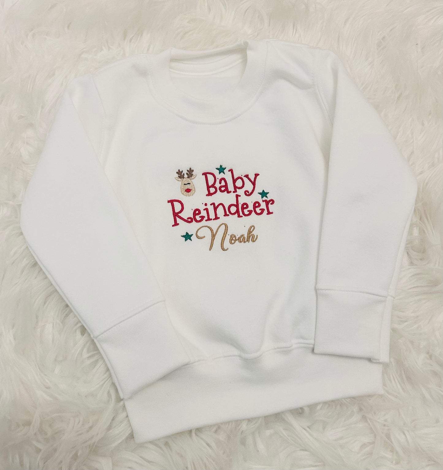 Personalised Christmas Jumper: Baby Reindeer Matching Set Design ...